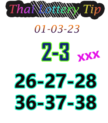 Thai Lotto Sure Digit Pair Win Tip 3up Number 01-03-23 – THAI LOTTERY ...